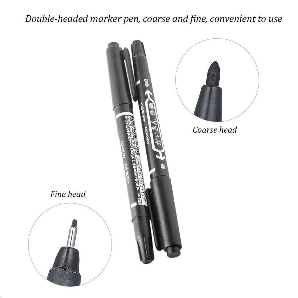 10 pieces of black with two point marker pens, wat... – Grandado