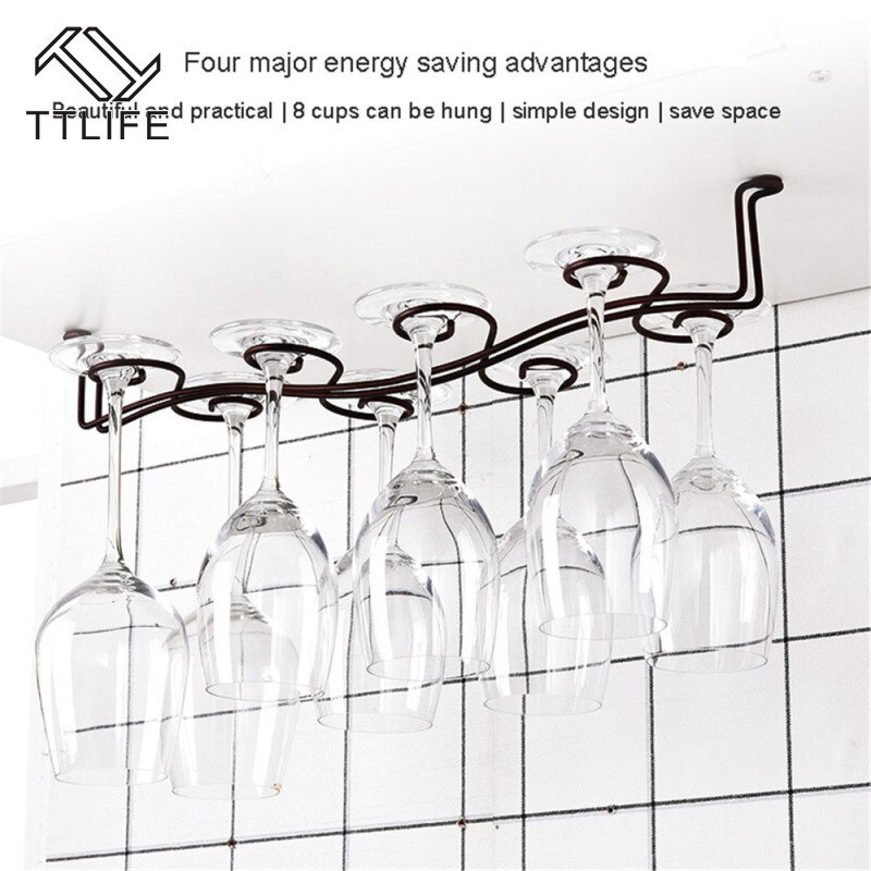 Metal 8 vinglas stativ holder stilktøj hængende un... – Grandado