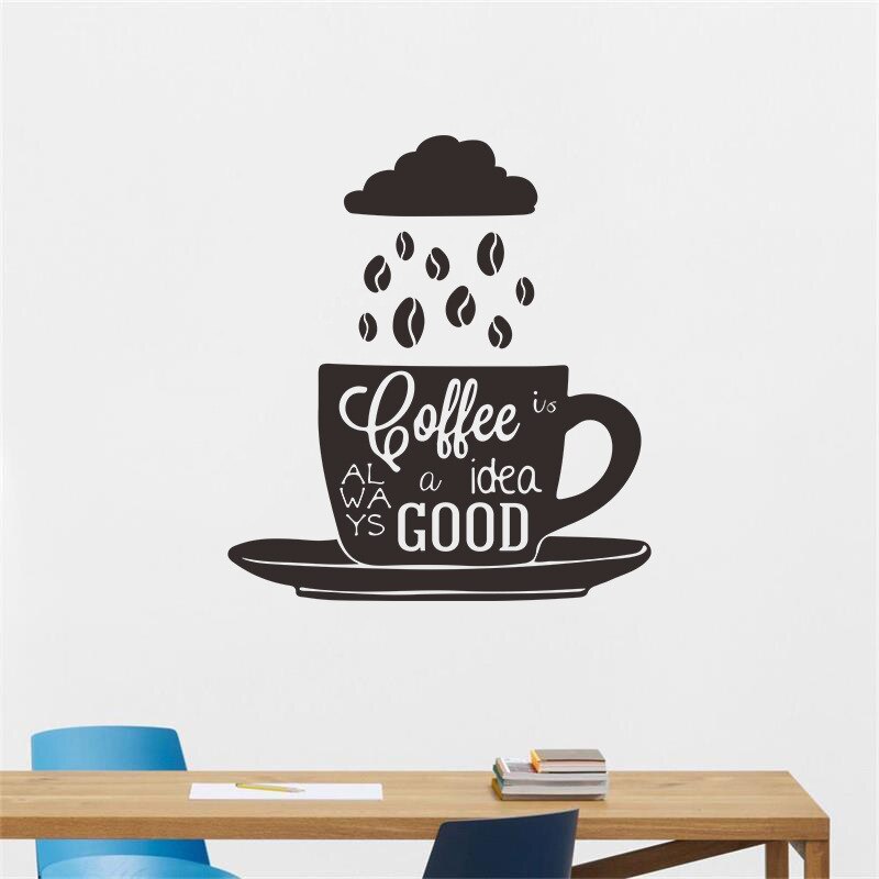 Coffee Cup Wall Stickers Art Coffe Bar Decor Home ... – Grandado