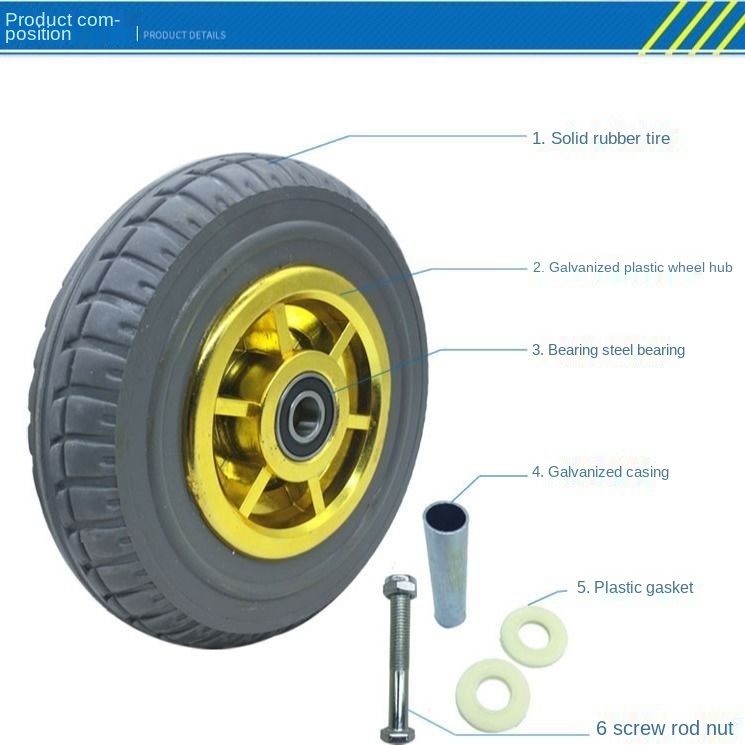 Solid Rubber Casters Lightweight 3" 5&... – Vicedeal