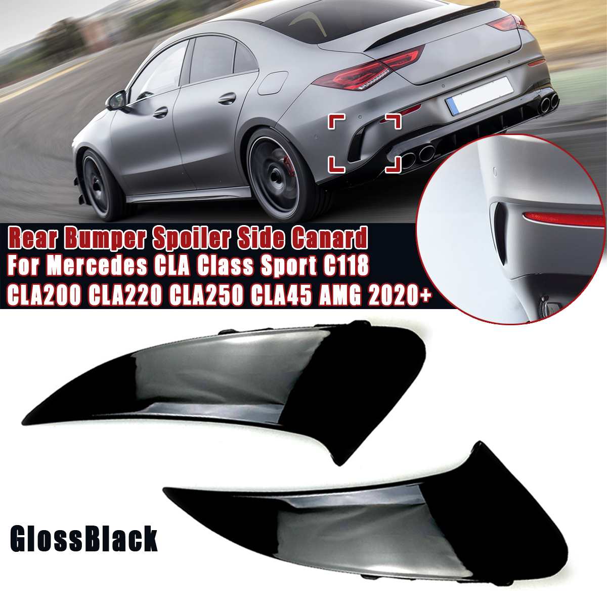 Paar Achterbumper Spoiler Side Canard Voor Mercede... – Vicedeal
