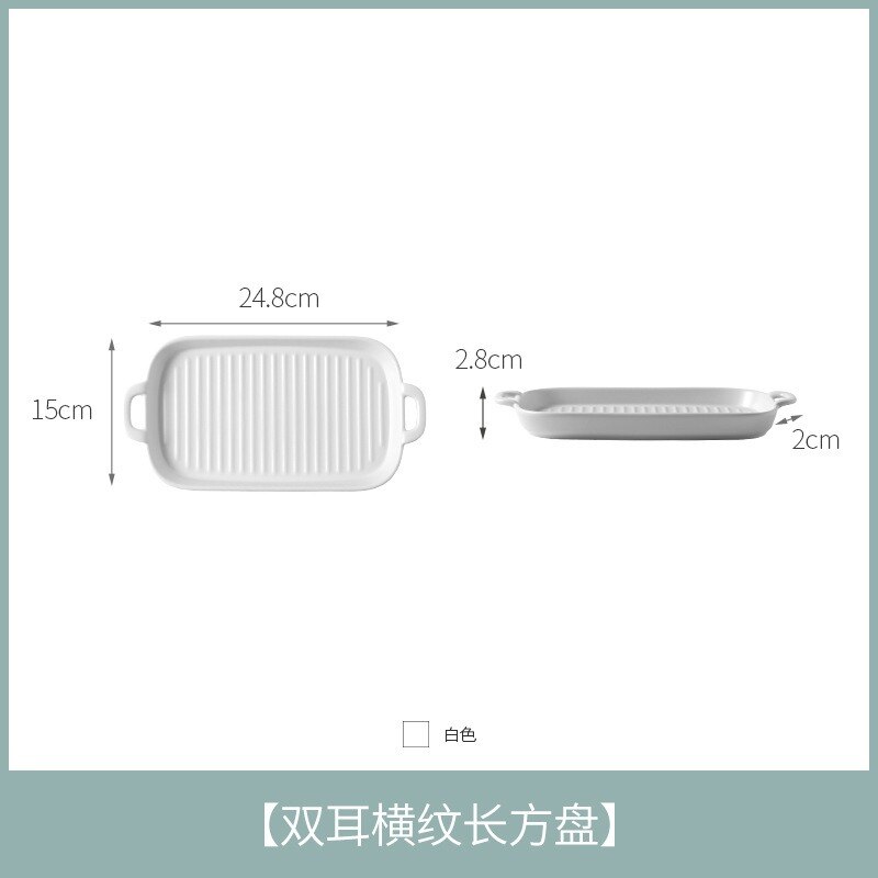 Plato de cerámica rectangular Binaural de 10 pulga... – Grandado