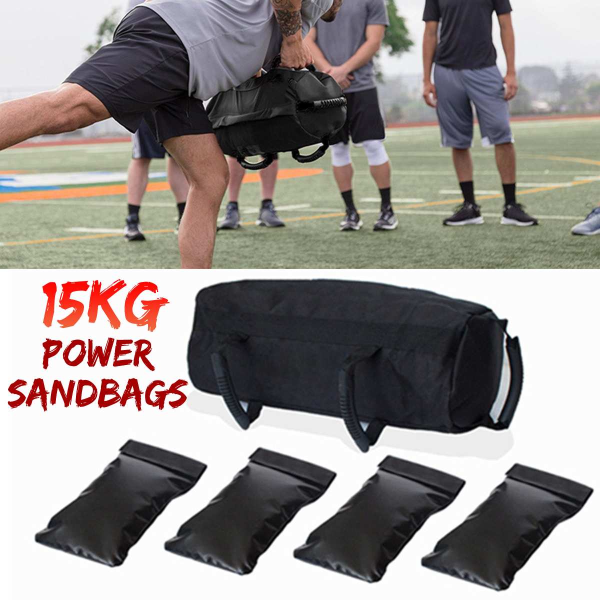15KG Filled Weight Sand Power Bag Strength Trainin... – Vicedeal