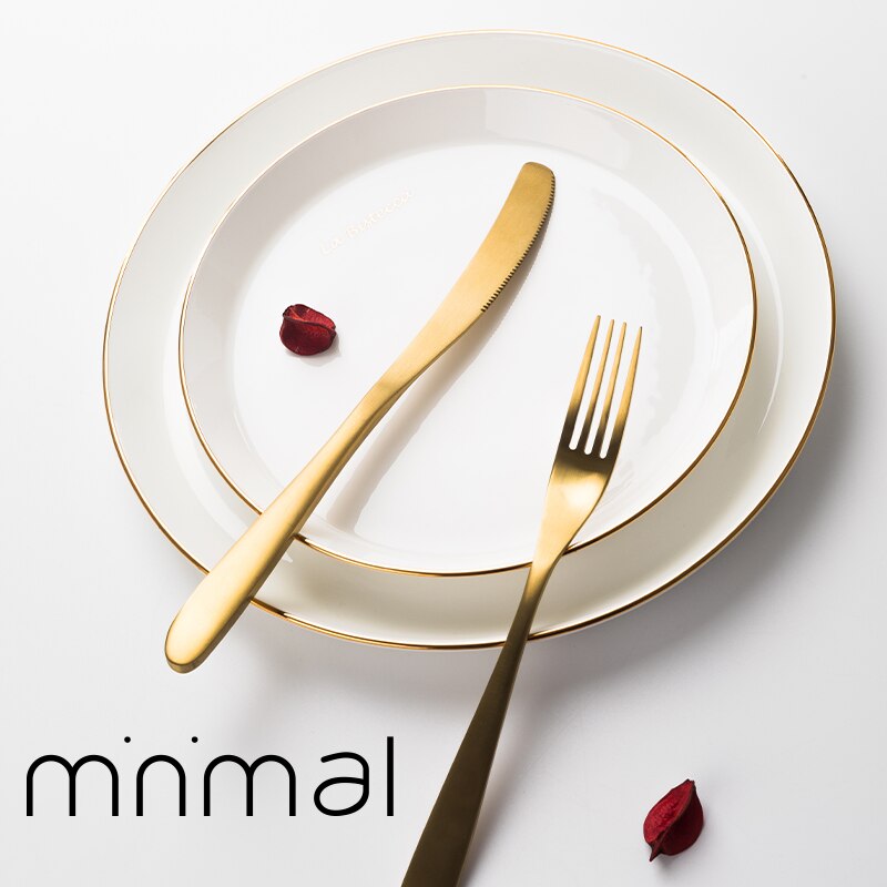 Nordic Ceramic Dinner Plates Beef Flat Plate Table... – Grandado