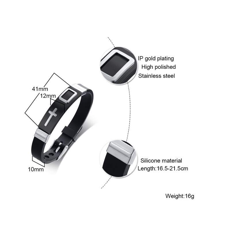 Pulseira de silicone para homens pulseira de pulse... – Grandado