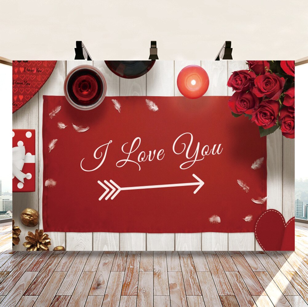 Valentine's Day Backdrop Red Rose I LOVE YOU Photo... – Grandado