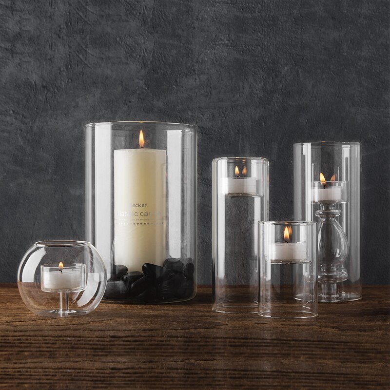 European Style Glass Candle Holder Home Decoration... – Grandado