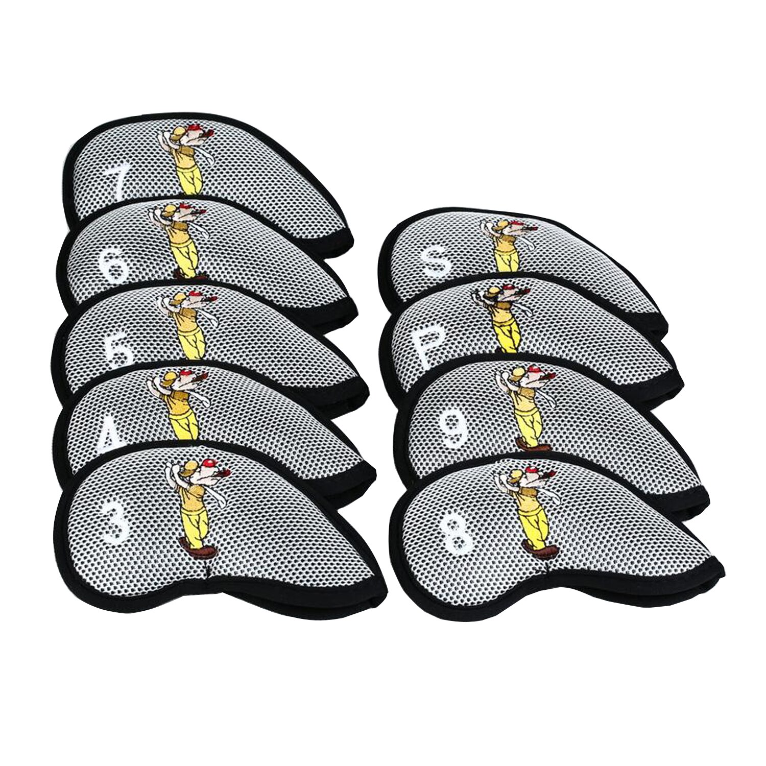 1 set/9 pcs Golf Club Iron Head Covers Headcover M... – Grandado