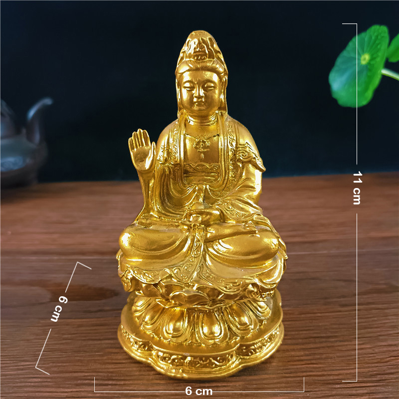 Golden Chinese Feng Shui Buddha Statue Handmade Re... – Grandado