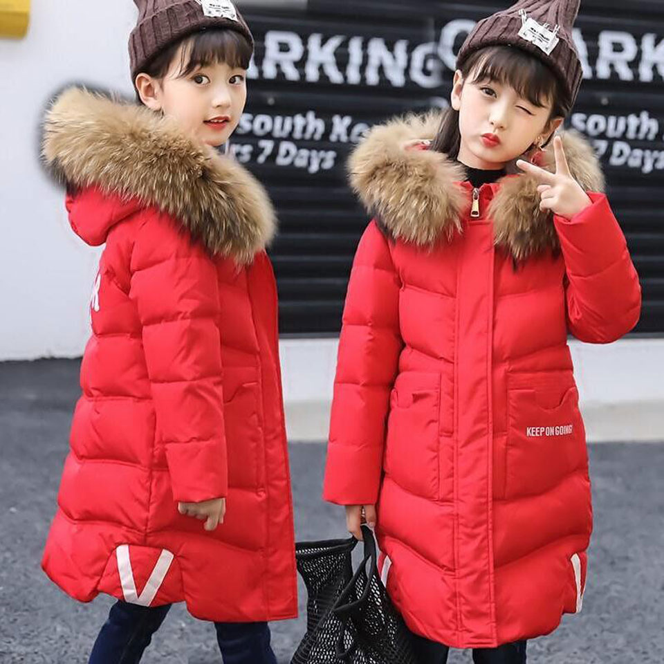 Faux Fur Hooded Baby Teenage Winter Jacket For Gir... – Grandado