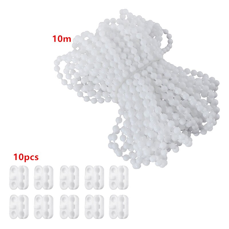 White Plastic Blind Beaded Chain Cord 10M Vertical... – Vicedeal