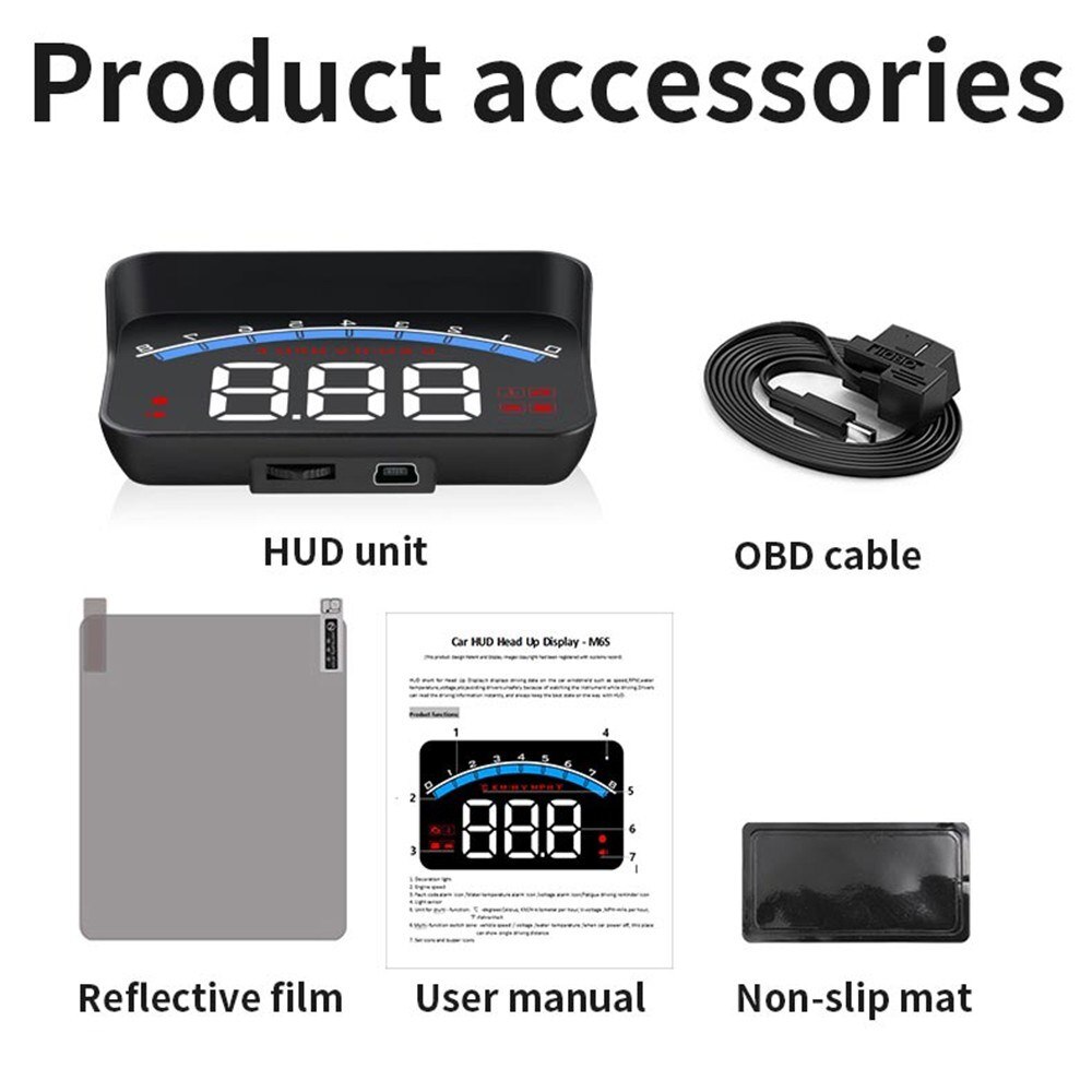 Universal M6S Car HUD Display ODB II GPS Speedomet... – Grandado