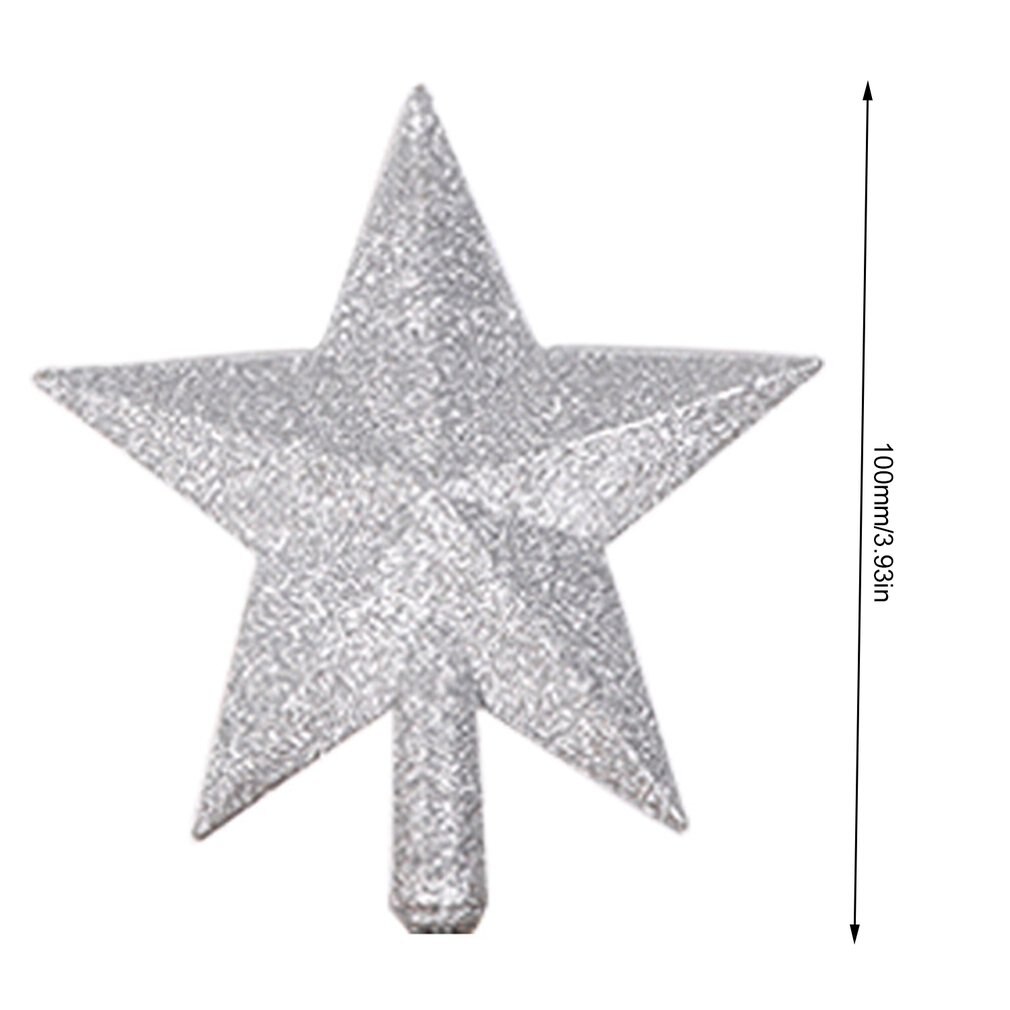 Glitter Star Tree Topper Christmas Silver Decorati... – Grandado