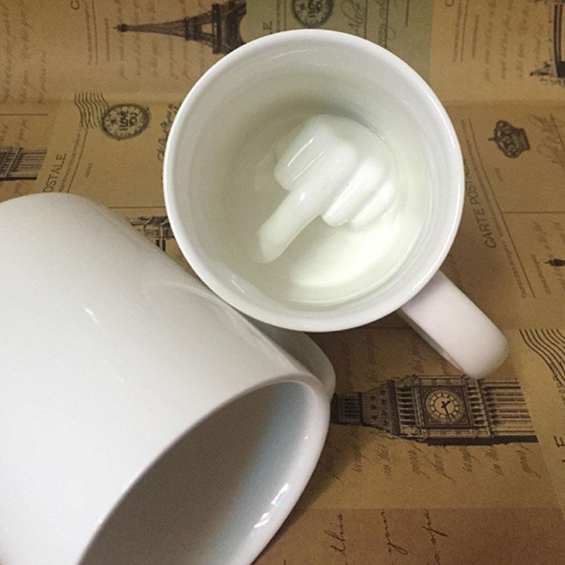 White Middle Finger Style Novelty Mixing Coffee Mi... – Grandado