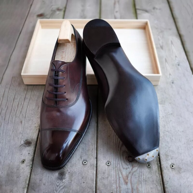 Derby Shoes Men Shoes Pu Solid Color Low Heel Lace... – Grandado