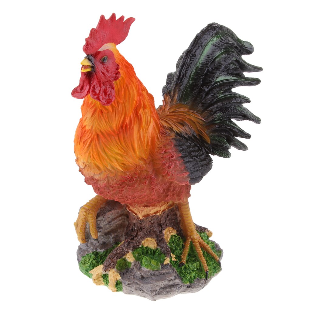 1pc Red Resin Chicken Rooster Decorations for Gard... – Grandado