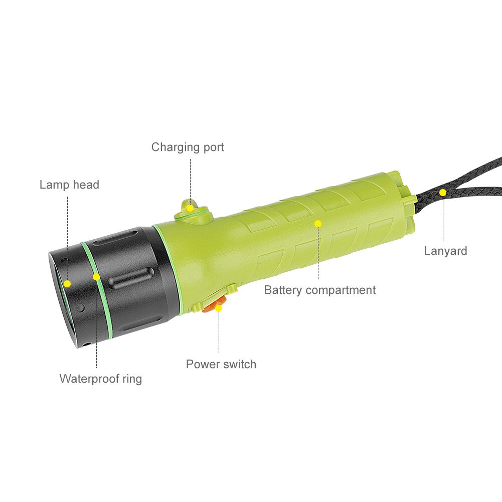 Outdoor Underwater XM-L T6 LED Scuba Diving Flashl... – Vicedeal