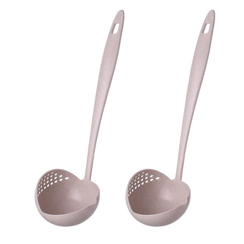 2 in 1 Soup Spoon Wheat Straw Fiber Long Handle Po... – Grandado