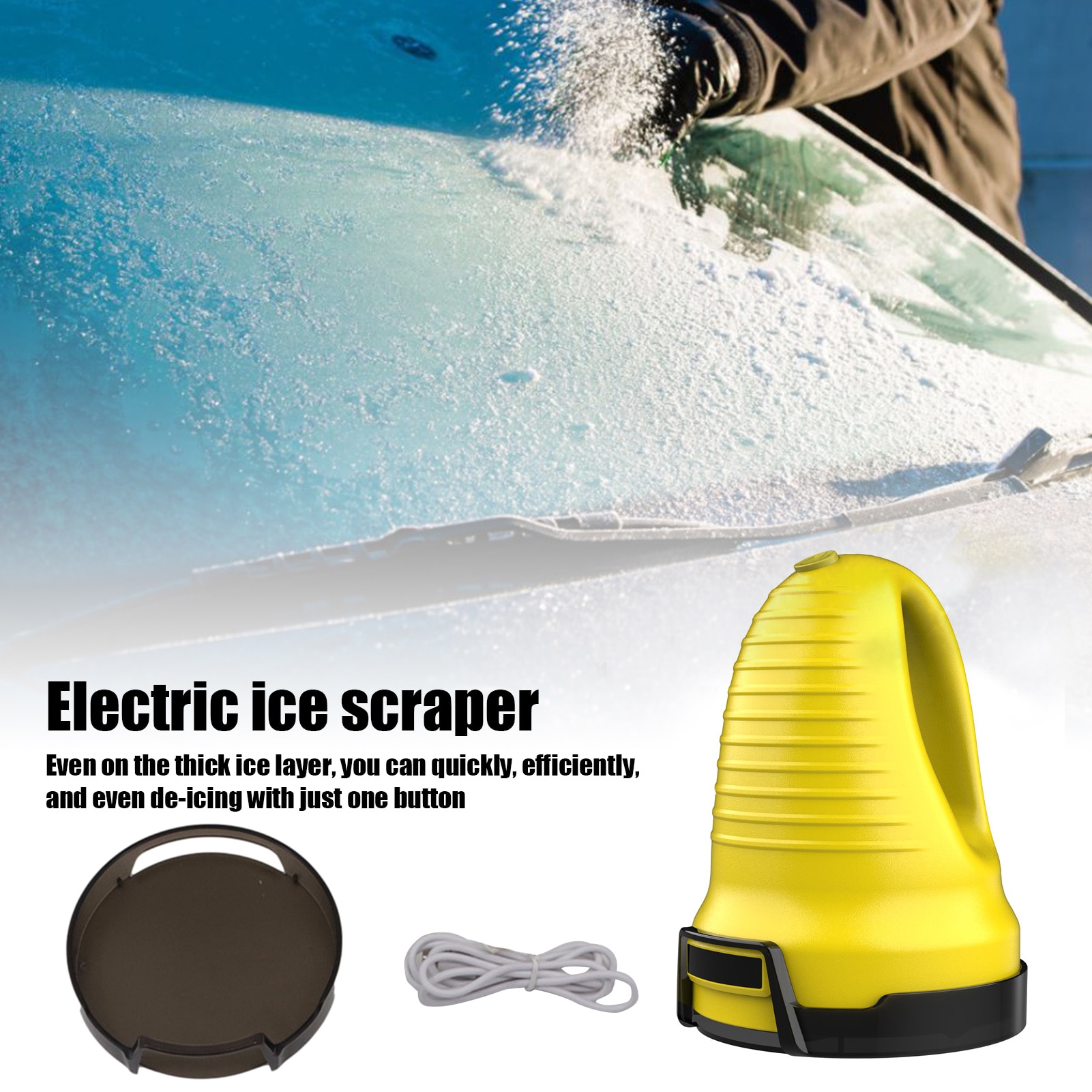 Car Ice Scraper Electric Heated Snow Removal Winds... – Grandado