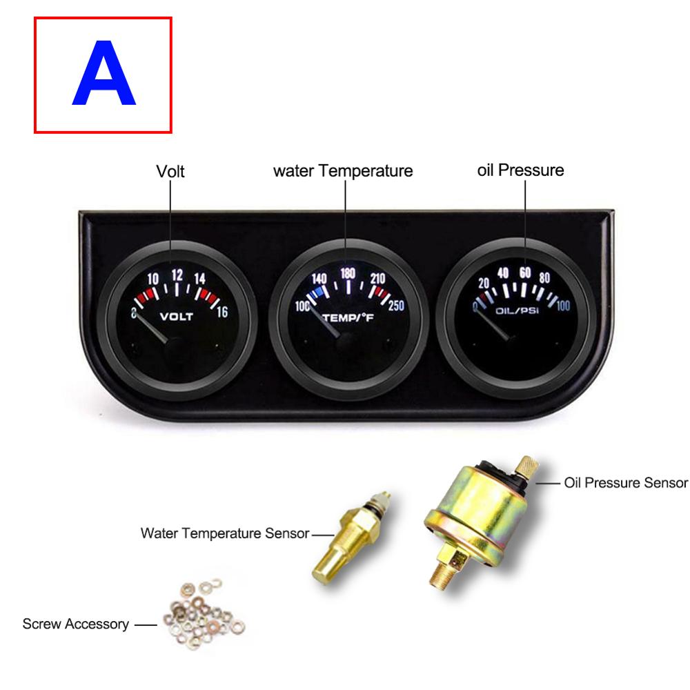 3in 1 Car Auto Triple Gauge Kit Voltmeter Water Te... – Vicedeal