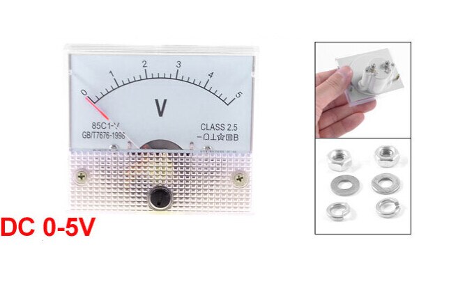 85C1-V DC 0-5V Rectangle Analog Panel Volt Meter V... – Grandado