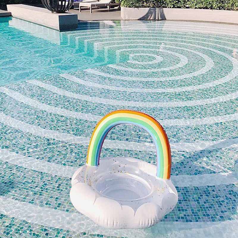 Baby Sequins Rainbow clouds pool float Swimming Fl... – Grandado