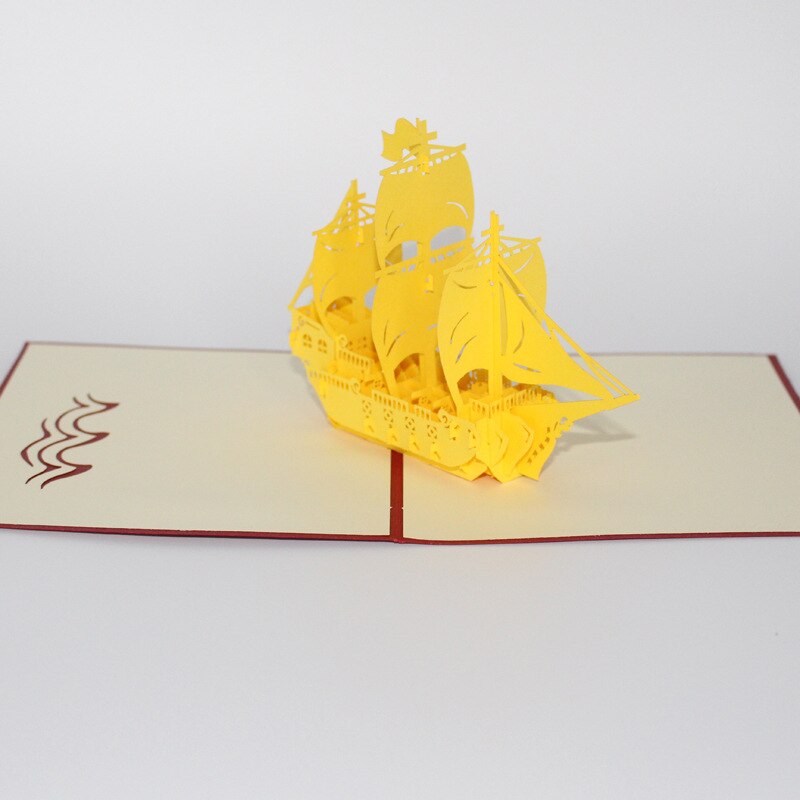 1pcs Business Greet Cards 3D Classic Sailboat DIY ... – Vicedeal