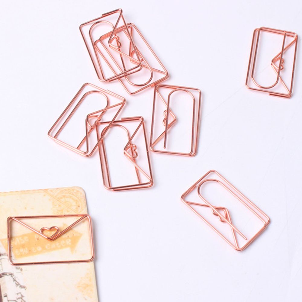 20 stk/æske rose guld kærlighed hjerte papirclips ... – Grandado