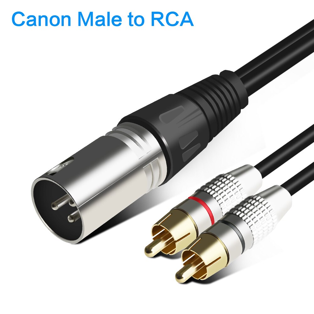 XLR to Dual RCA Audio Cable 2 RCA Male to XLR 3 Pi... – Grandado