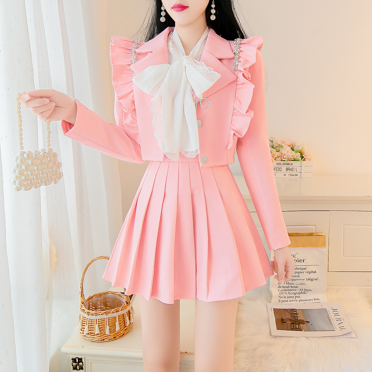 SWEETXUE 2022 Lady Autumn Winter Preppy Style Set ... – Grandado