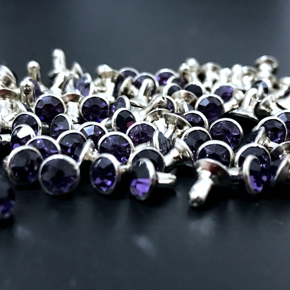 100Sets 6 Mm Tanzanite Paars Cz + + + Kristallen R... – Grandado