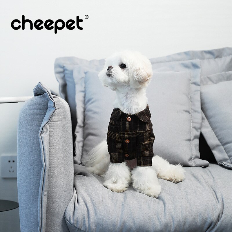 Dog Shirts for Dogs Cotton Plaid Shirt Korea Puppy... – Grandado