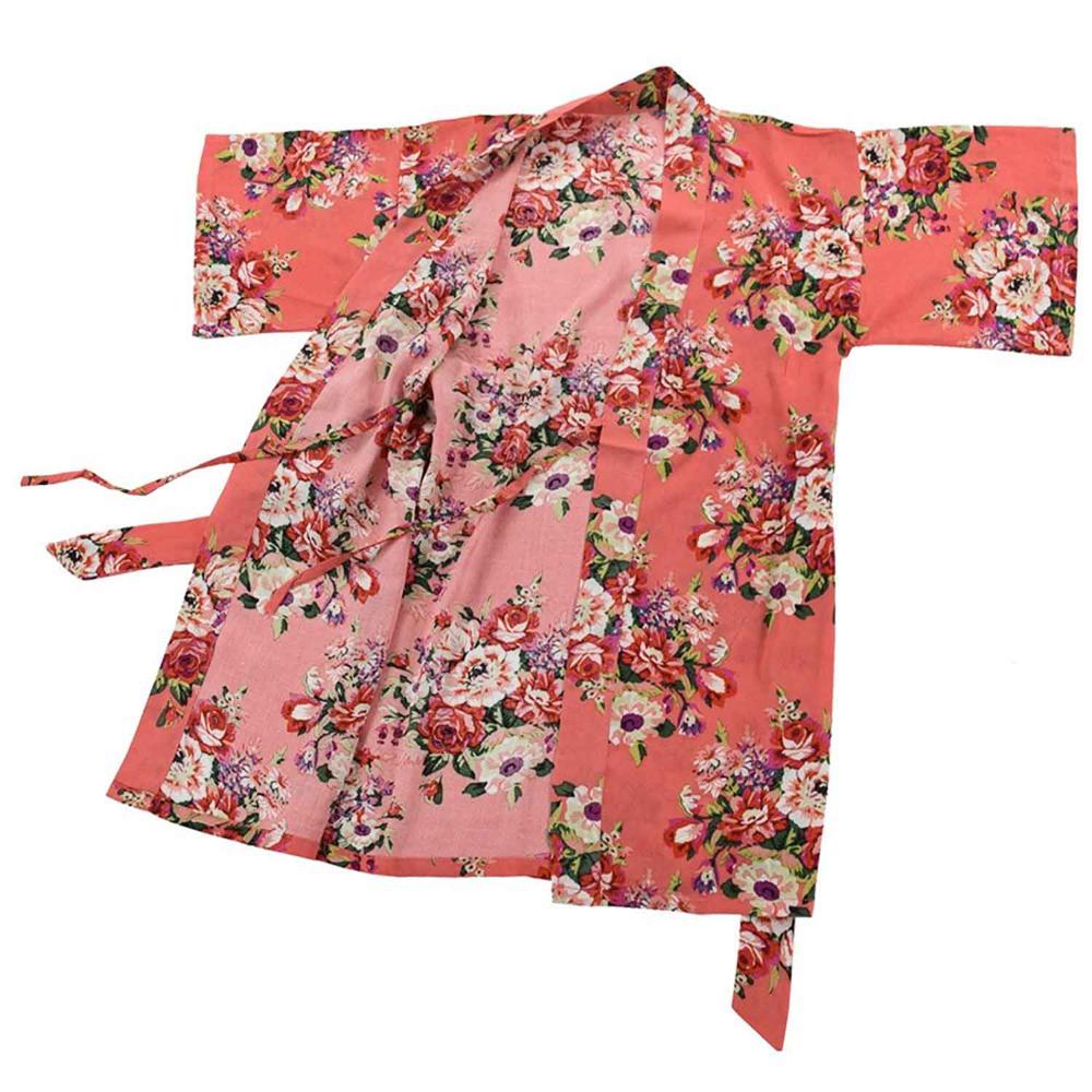 Red Children Girls Floral Printed Kimono Robe for ... – Grandado