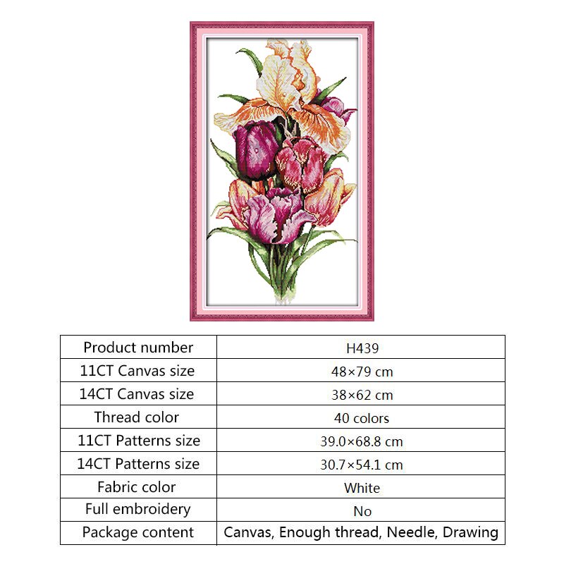 Een Bos Bloemen Chinese Kruissteek Bloemen Diy Han... – Vicedeal