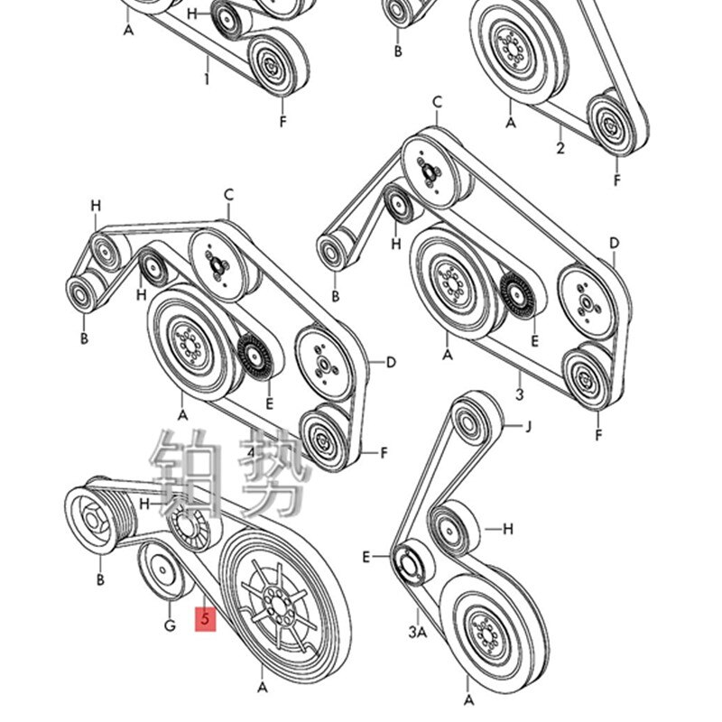 Car Poly V-belt assembly 2003-Aud iA8 /S8 qua tt r... – Vicedeal