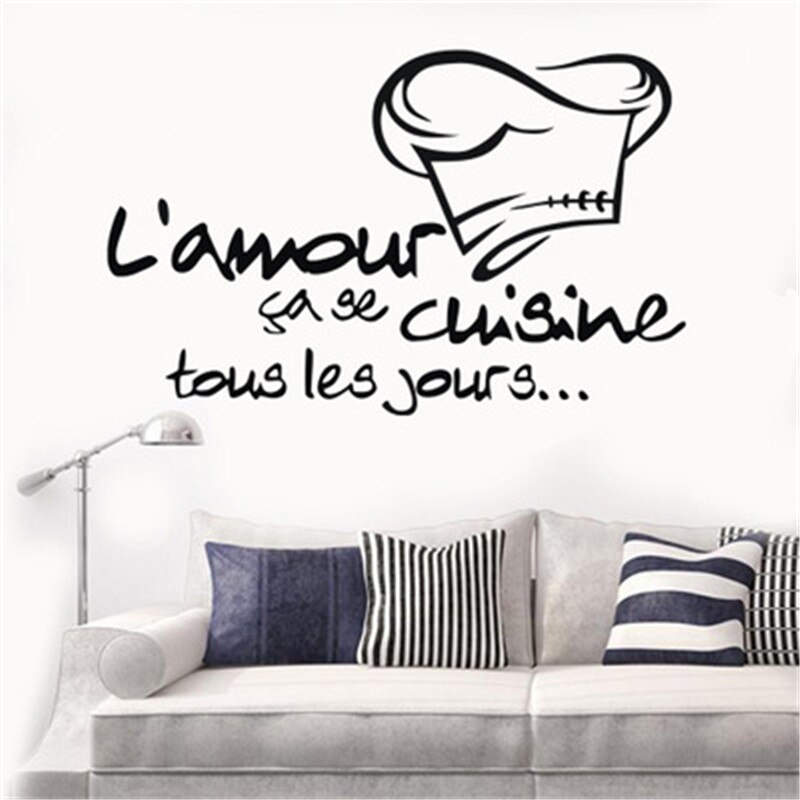 French Quote Wall Stickers Cuisine Chef Cap Wall D... – Grandado