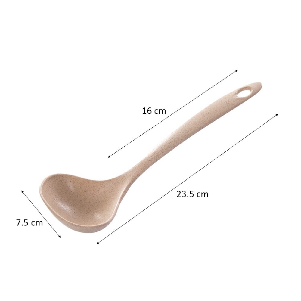 Wheat Straw Soup Spoon Ladle Unbreakable Long Hand... – Grandado