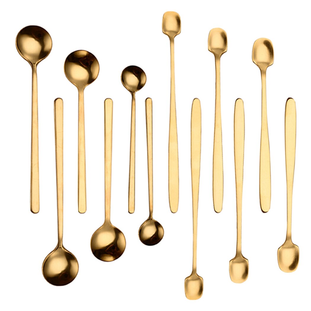 12pcs/Set Gold Luxury Coffee Spoon Stainless Steel... – Vicedeal