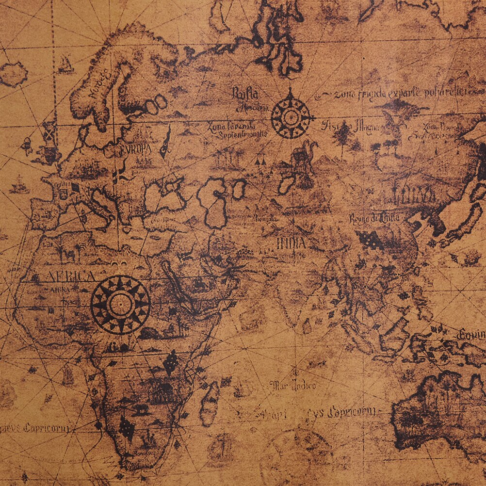 Retro Vintage Style World Map Paper Posters Retro ... – Grandado