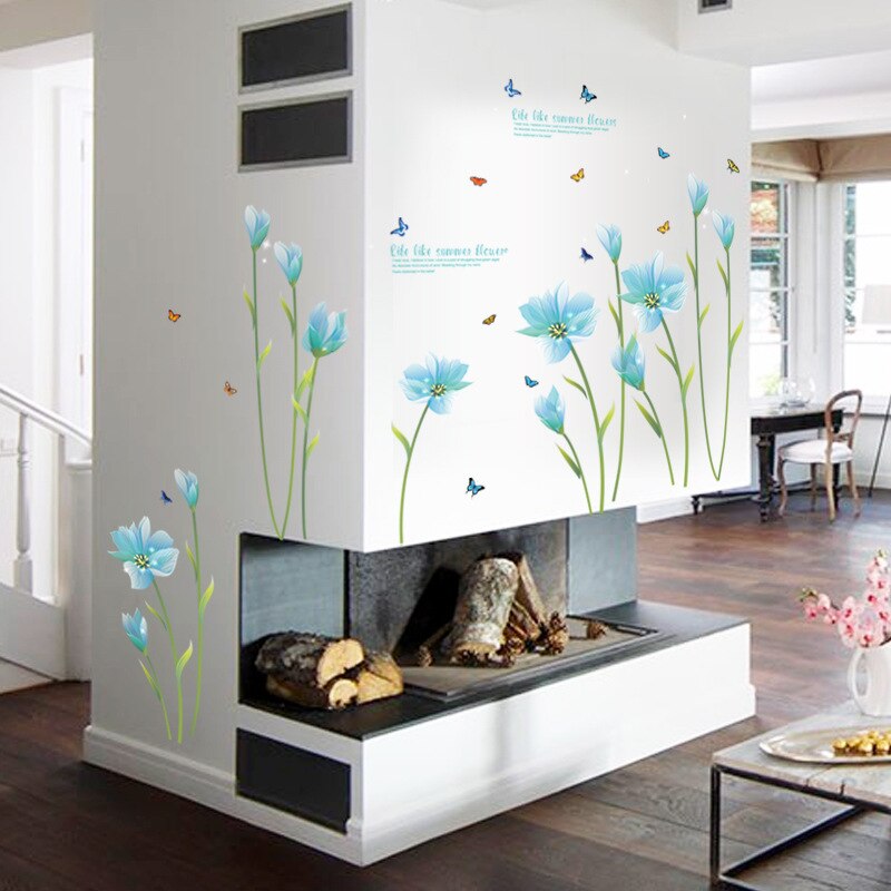 185*105cm Large Flower Wall Sticker Beautiful Flow... – Grandado