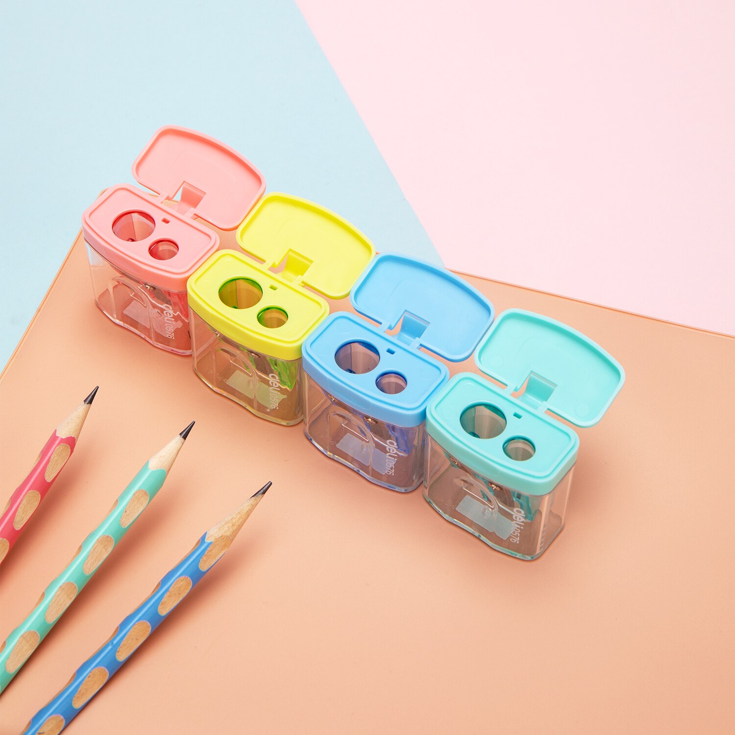 Deli Pencil Sharpener 4PCS/Lot One/Two Hole Touch ... – Grandado