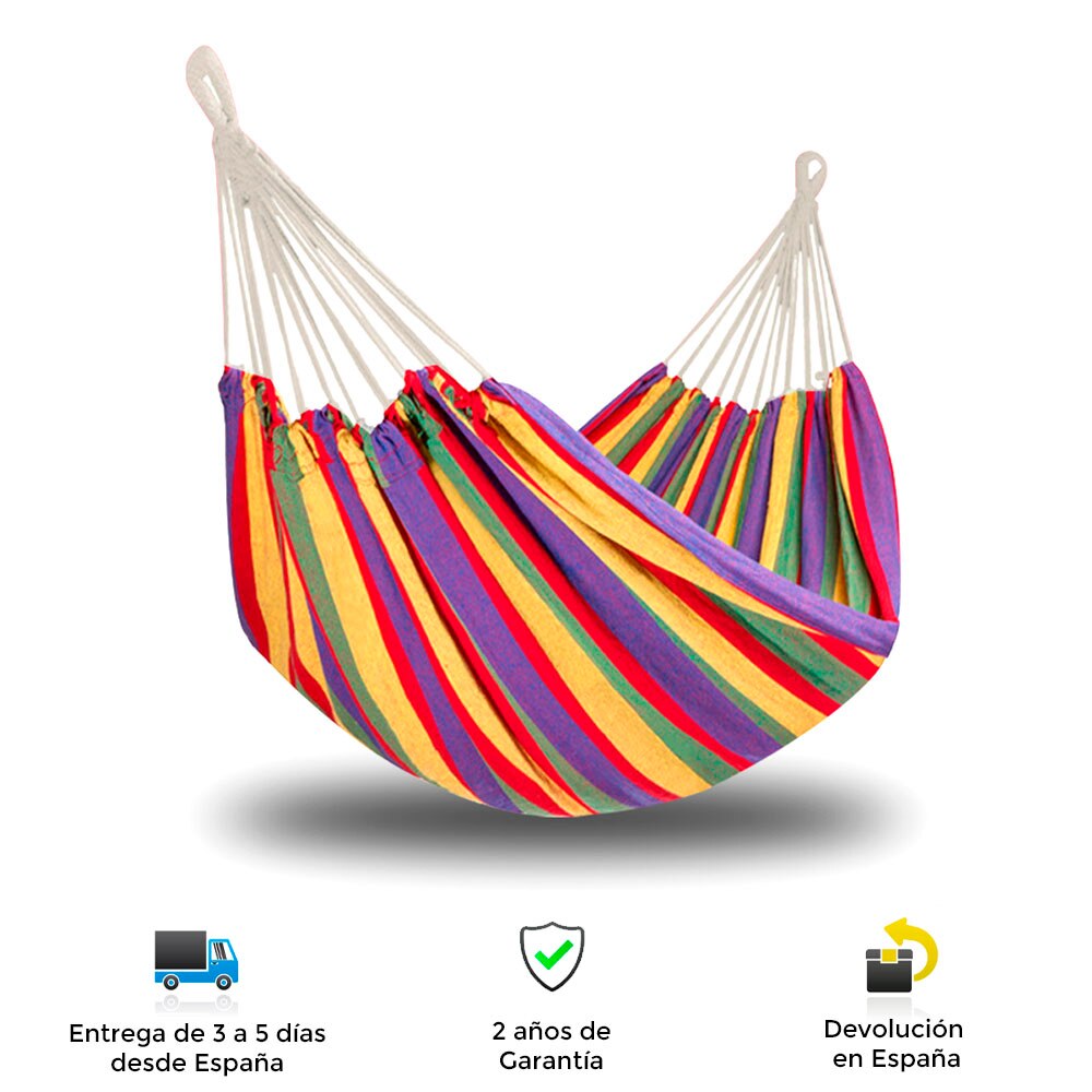 Hamaca colgante, algodon, multicolor, resistente, ... – Grandado