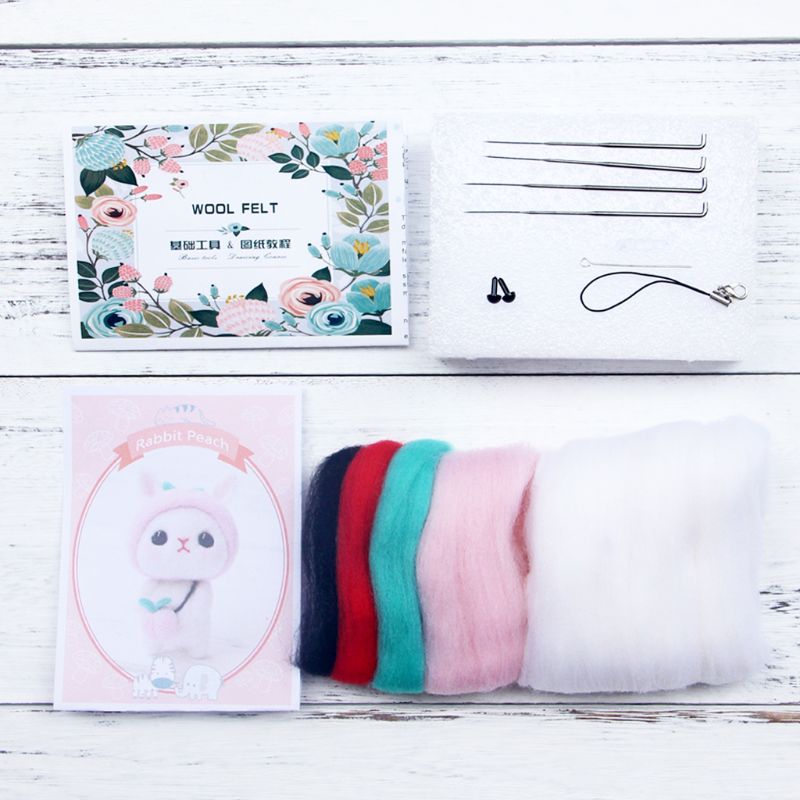 Lovely Rabbit Doll Wool Felt Craft DIY Unfinished ... – Vicedeal