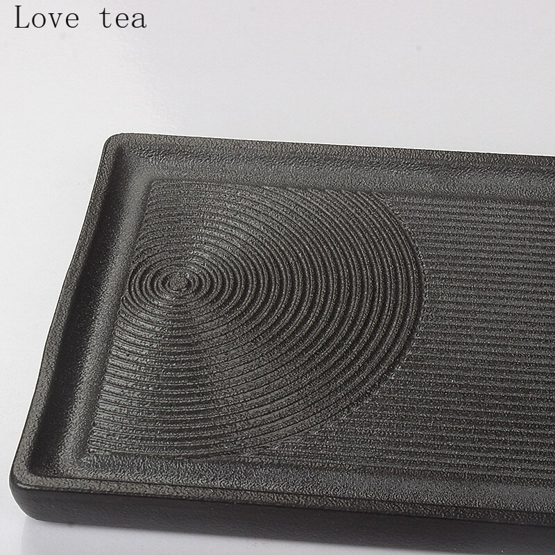 Black pottery single dry tea tray coffee table cer... – Vicedeal