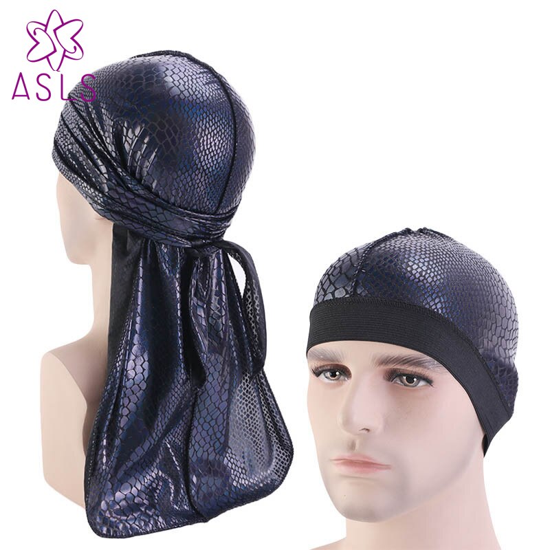Unisex Mode patroon Silky Durag Lange Staart Brede... – Grandado