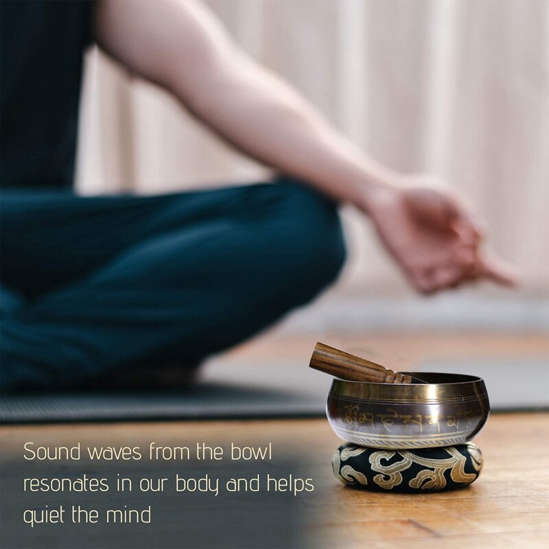 Tibetan Singing Bowl Set with Dual-End Stroker Cus... – Grandado