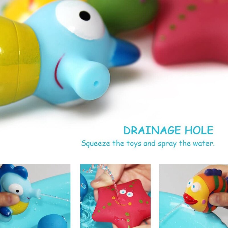 6Pc Bath Toys Floating Bath Toys Sea Creature Soft... – Grandado