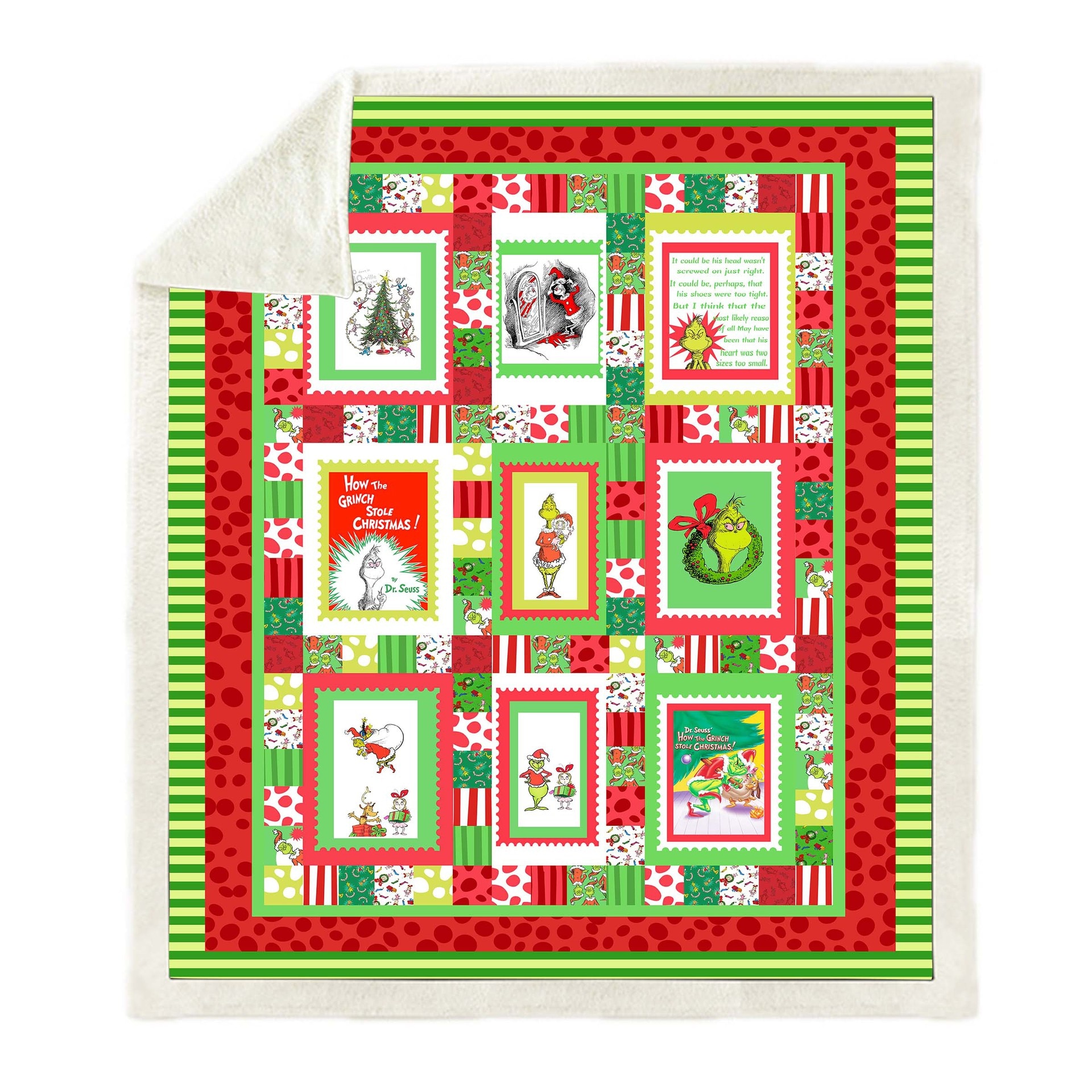 3D Grinch Print Digital Square Blanket Lattice Sti... – Grandado