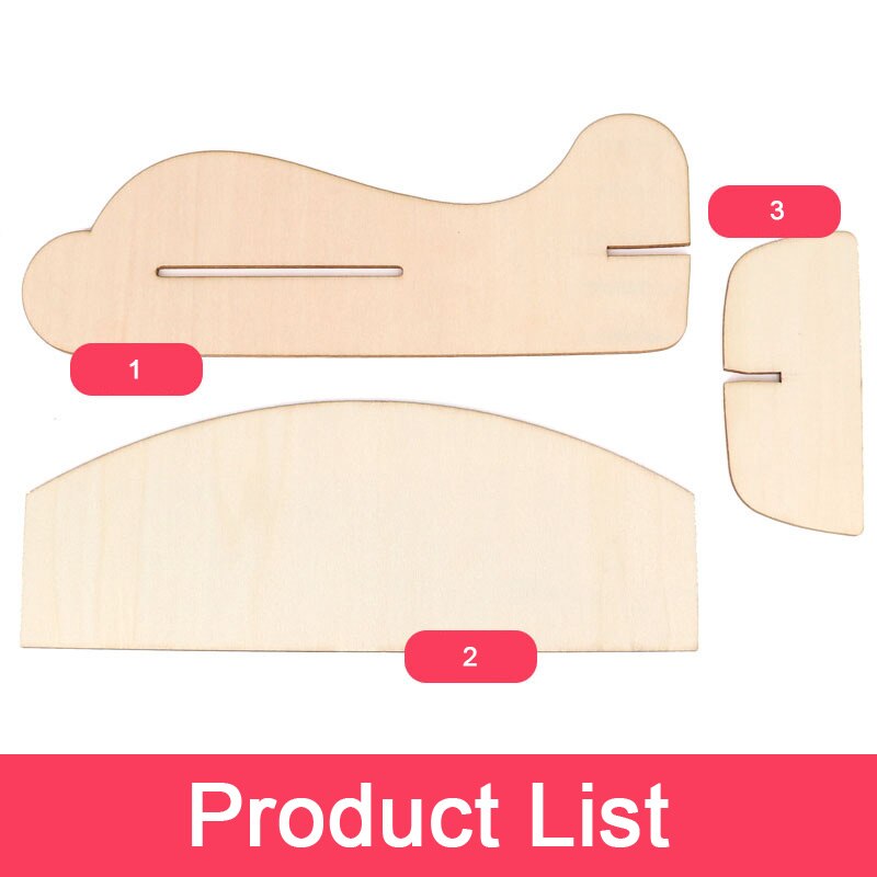 Blank wooden insert puzzle plane DIY toy model kin... – Grandado
