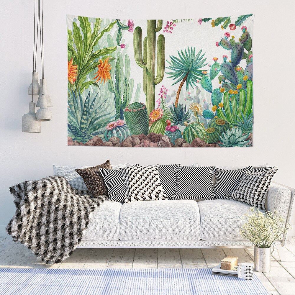 Cactus Bloemen Stof Tapijt Muur Opknoping Groene P... – Vicedeal